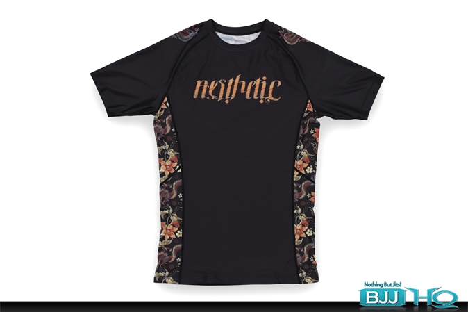 Aesthetic Floral Dragon Short Sleeve Rash Guard - BJJHQ