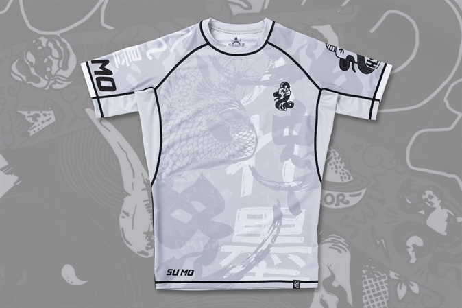 Half Sumo Hannya Rash Guard - Light Grey - BJJHQ